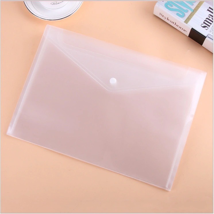 A4 File Bag Transparent Plastic Thickened Large Capacity Snap Button ...