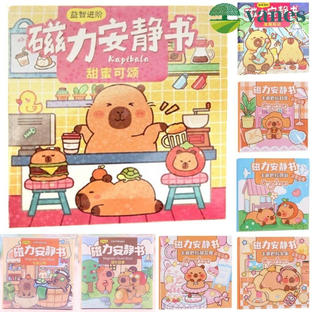 NAESV Capybara Sticker Book, Cartoon Handmade Magnetic Quiet book ...