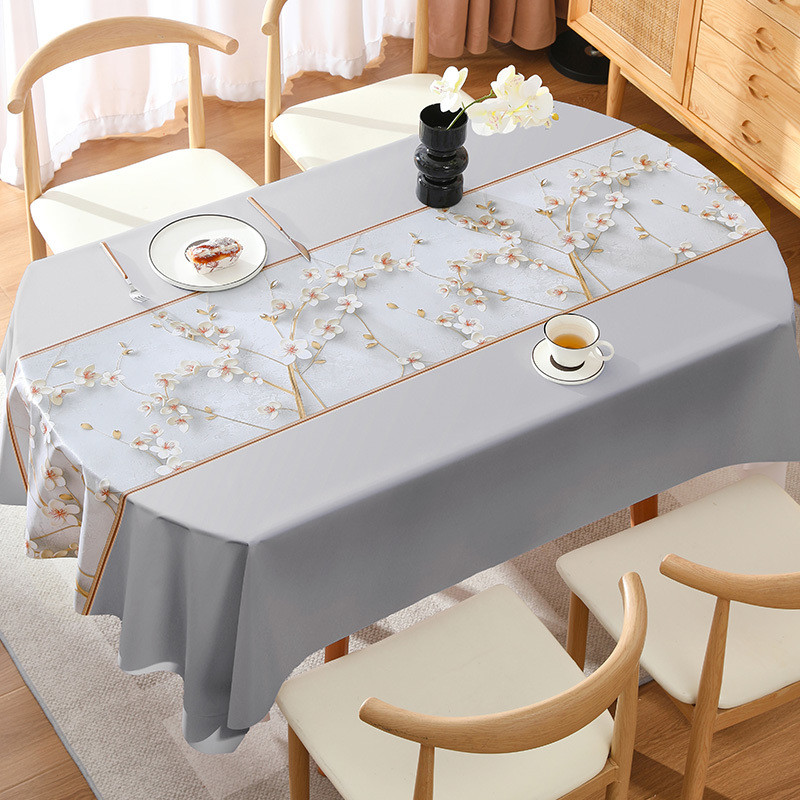 PVC Oil and Scald Resistant Tablecloth Oval Coffee Table Cover ...