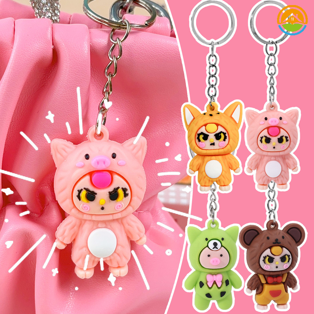 Cute Baby Three Keychain - Creative Ear Elf Plush Bag Pendant - Cartoon ...