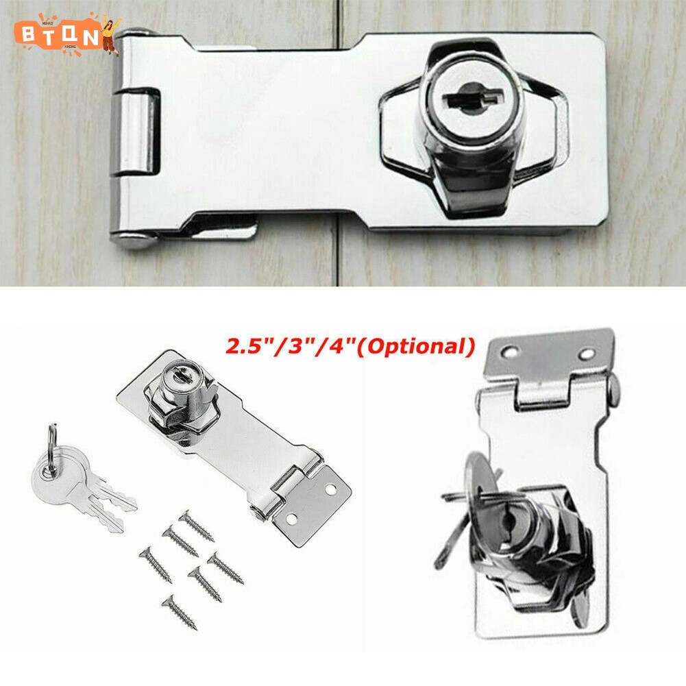 BTQN! Heavy Duty Locking Hasp And Staple With Keys Padlock Cupboard Shed Garage Lock | Shopee ...