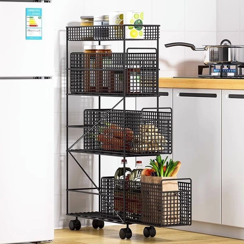 Living Room Snack Cabinet Pull-out Shelf Trolley Refrigerator Shelf ...