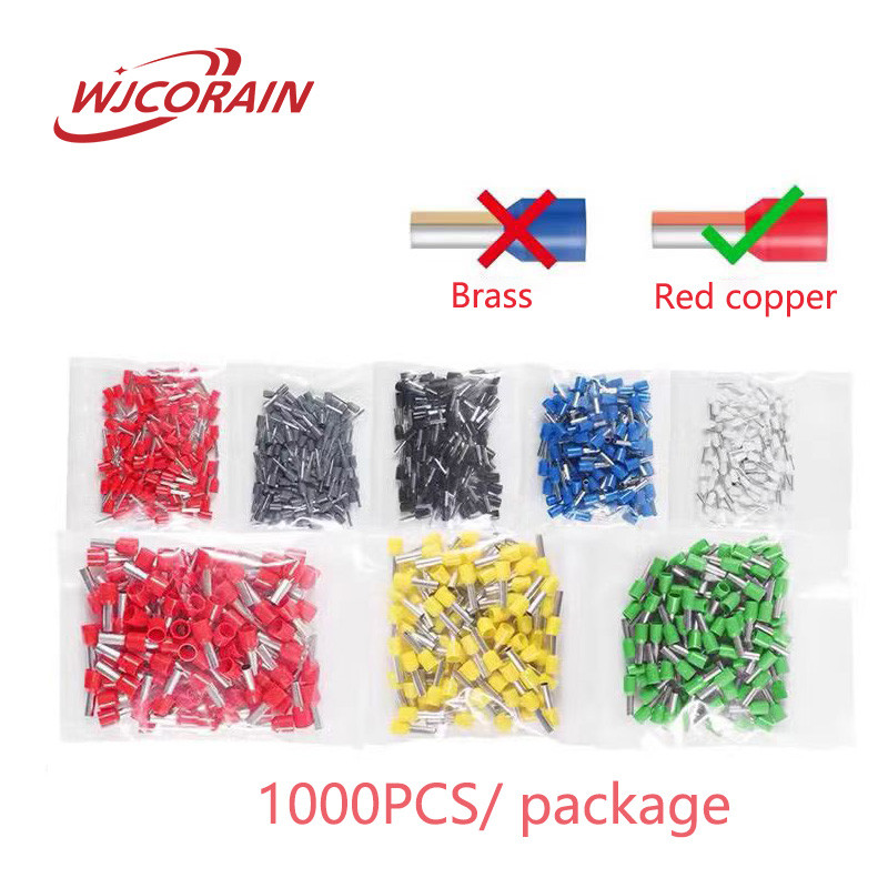 1000PCS VE Cable Lug Ferule Connector Pin Terminal Tube Type Wiring ...