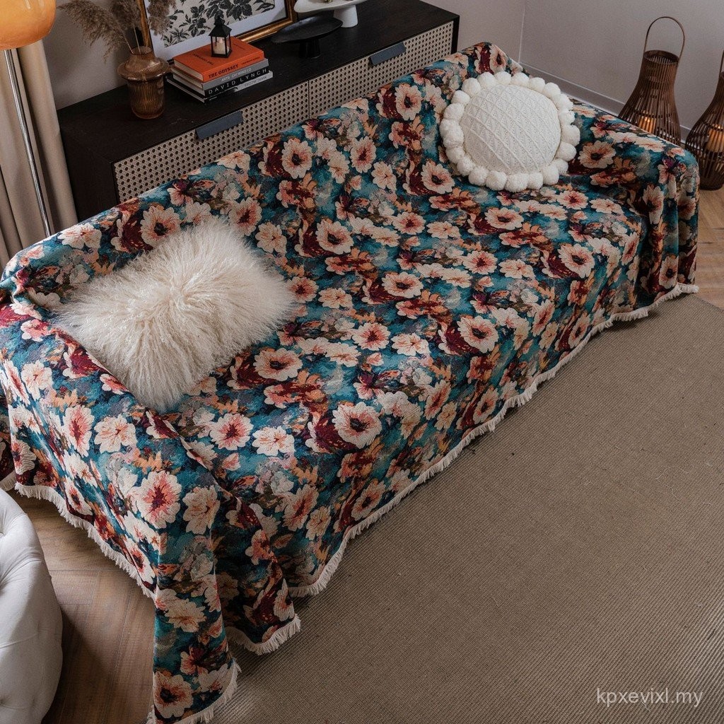 Gaya Amerika retro pastoral jacquard kapas dan linen gaya 123 all ...