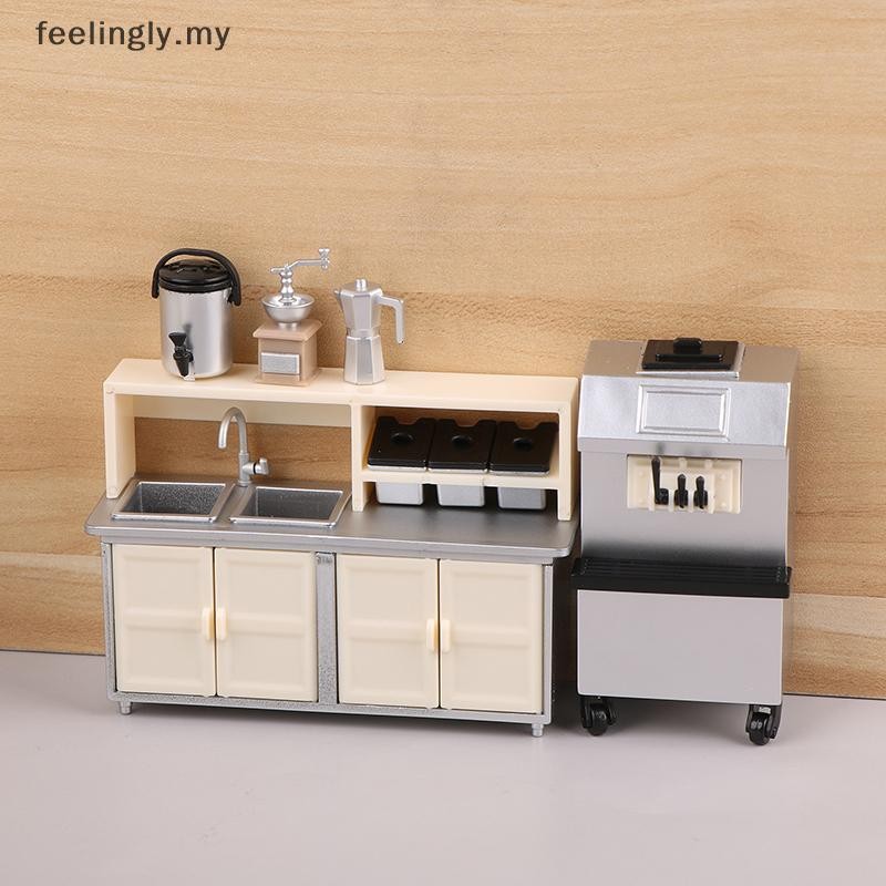 [Hotoy] 1/12 Dollhouse Ice Cream Machine Milk Tea Workbench Model ...