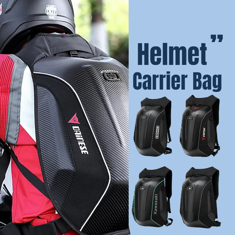 D-Mach Motorcycle Riding Laptop Backpack Carbon Hard Shell Helmet ...