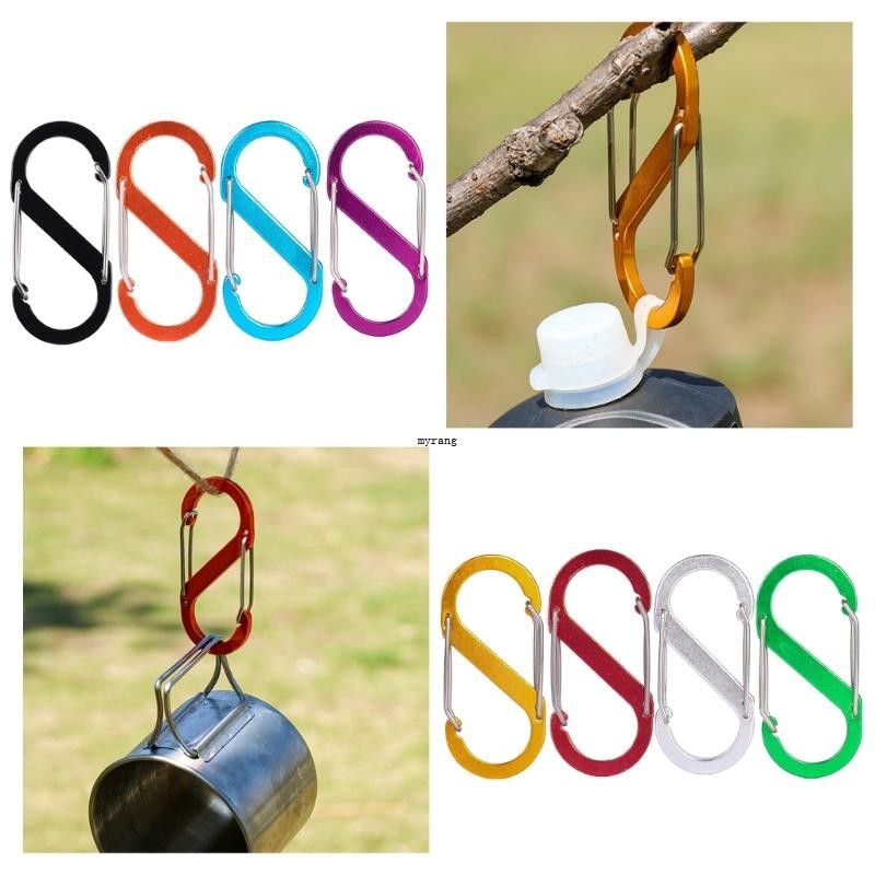 MG Aluminum Alloys S Shaped Carabiner Double Snap Hook Keychains Small ...
