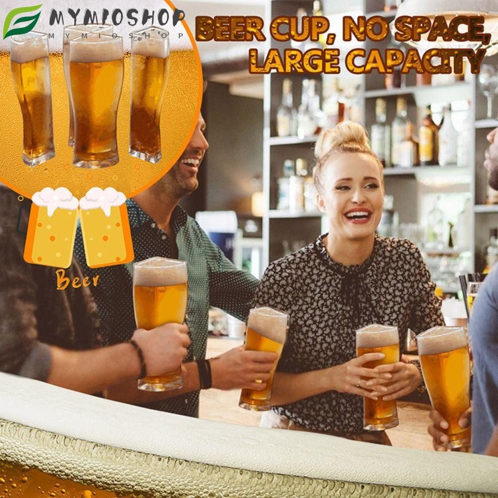 MIOSHOP Cocktail Wineglass Mug, 4 Part Double Separable Large Wall Mugs, Plastic Transparent ...