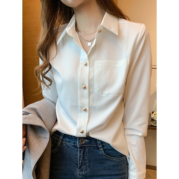 baju blouse perempuan blouse baggy lace tampal baju Musim bunga, musim ...