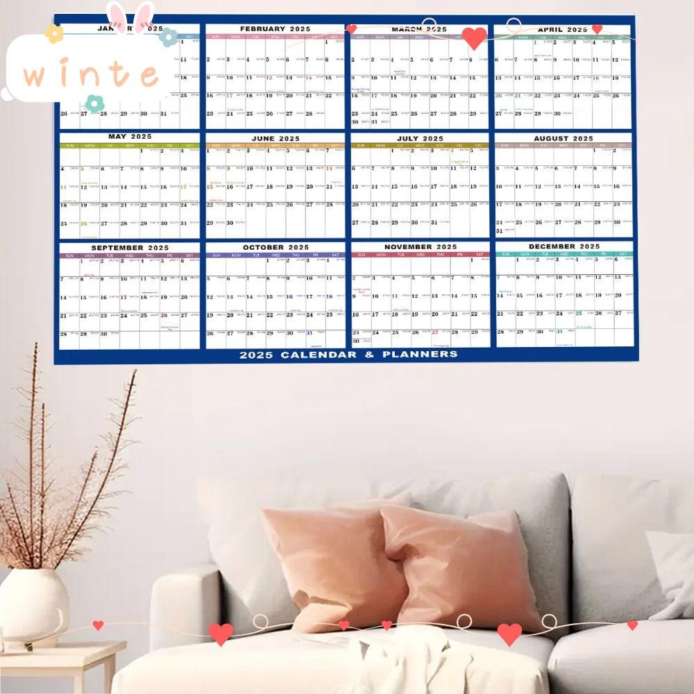 WINTE Planning Wall Calendar, Erasable Paper Plan Daily Calendar ...