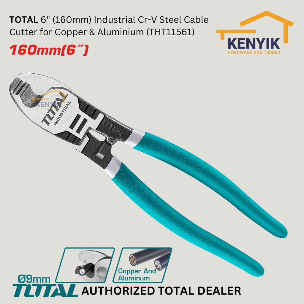 TOTAL 6" (160mm) Industrial Cr-V Steel Cable Cutter for Copper ...
