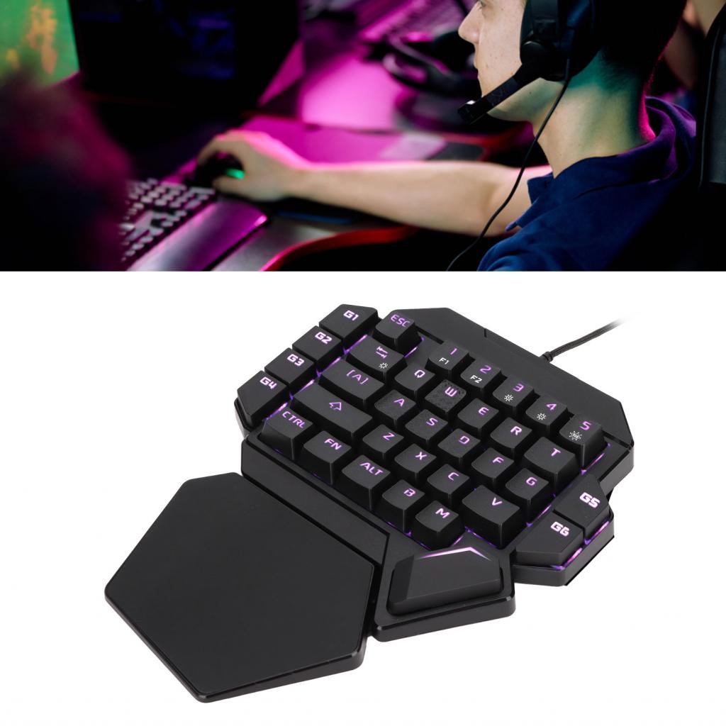 Haapeury One Handed Gaming Keyboard Accurate 35 Keys RGB Backlit for 7 ...