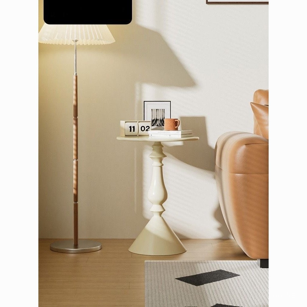 Living Room Shelf Coffee Table Round Small Table Influencer Bedroom ...