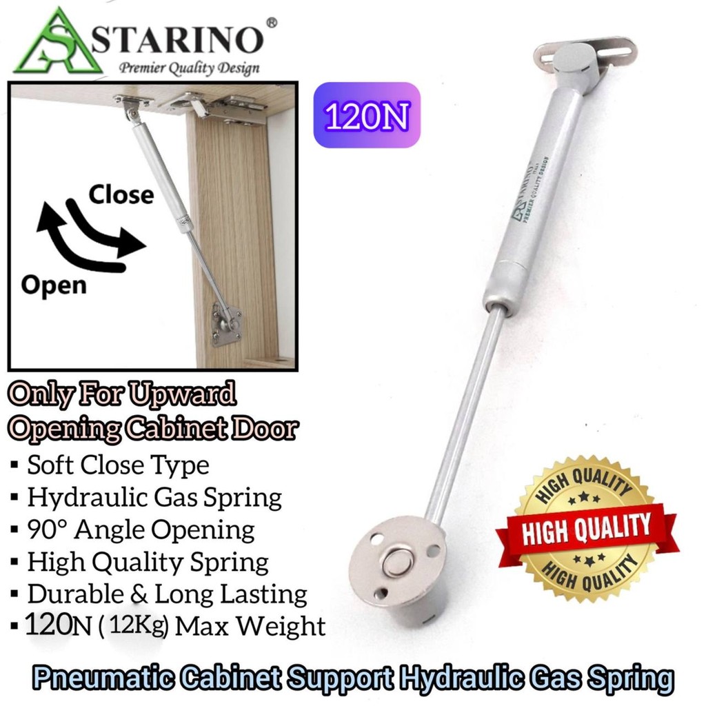Cabinet Cupboard Flip Up Door Stay Soft Close 120N Pneumatic Spring ...