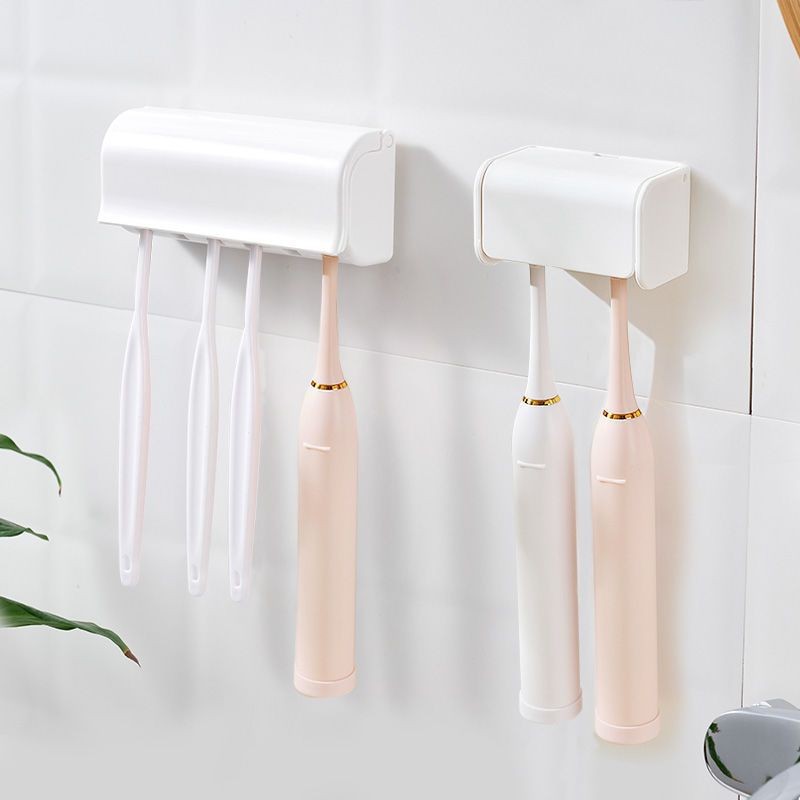 Wall-Mounted Electric Toothbrush Rack Perforation-Free Toothpaste ...