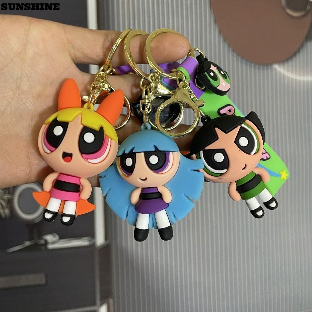 1SUNSHINE The Powerpuff Girls Keychain, PVC Carabiner Bag Pendant, 2024 ...