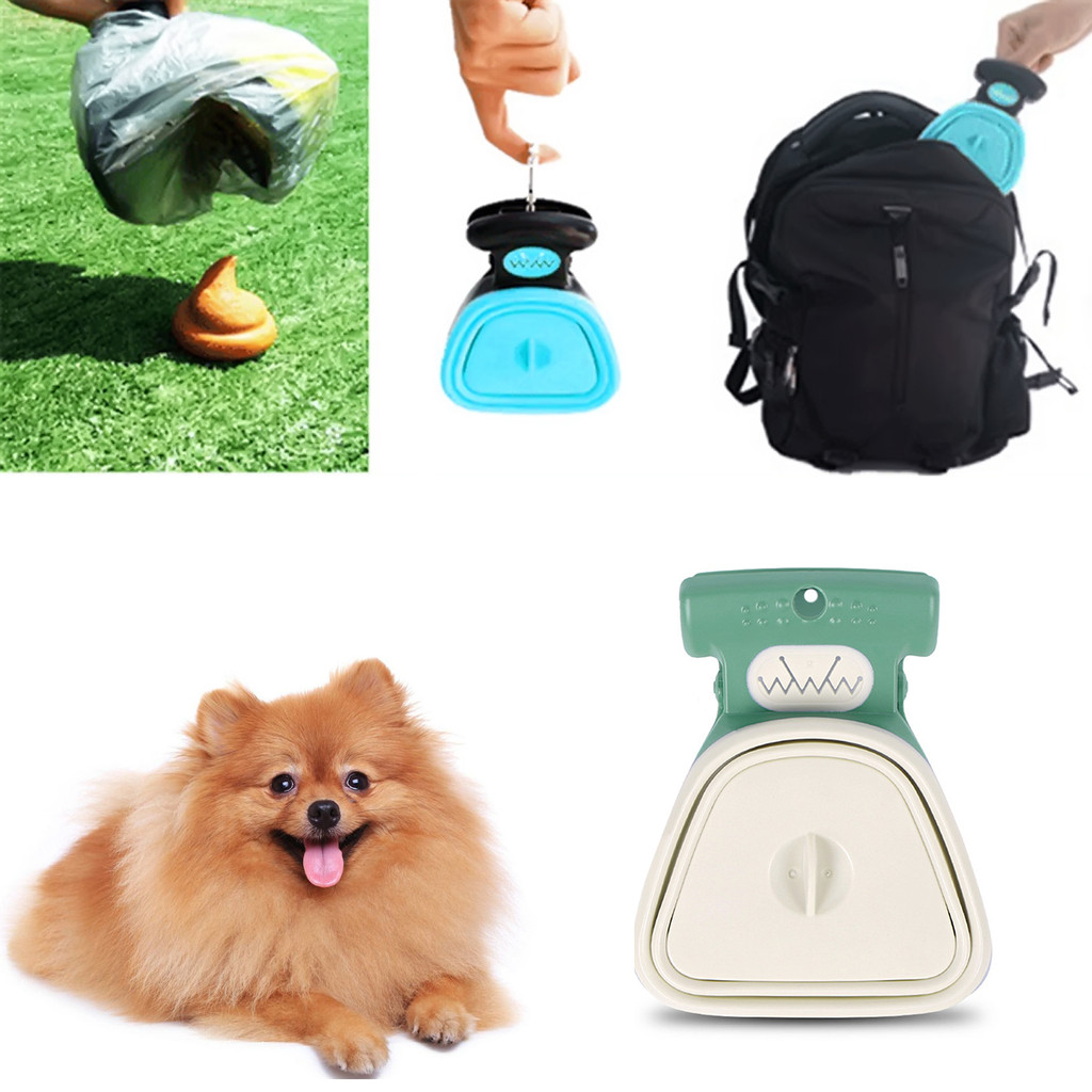 New Dog Pet Travel Foldable Pooper Scooper With 1 Roll Decomposable ...