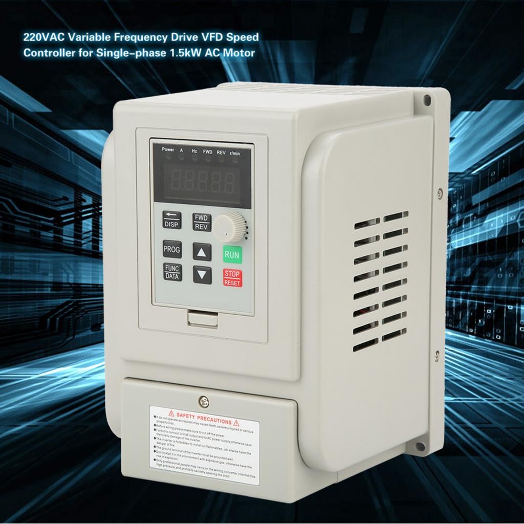 Rrianfo Variable Frequency Drive AC 220V 1.5kW Single-Phase VFD Professional Inverter Speed ...
