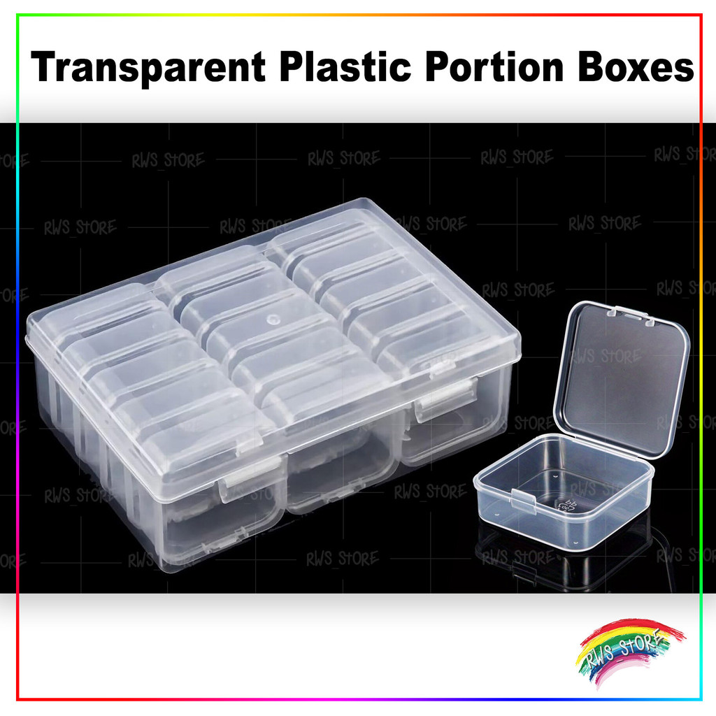 MYTransparent Plastic Portion Boxes 透明塑料分装盒 Kotak Kecil Plastik ...