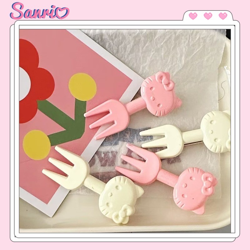 Cat Fork Hair Clip Korean Sweet and Cute Pink KT Cat Fork Hair Clip ...