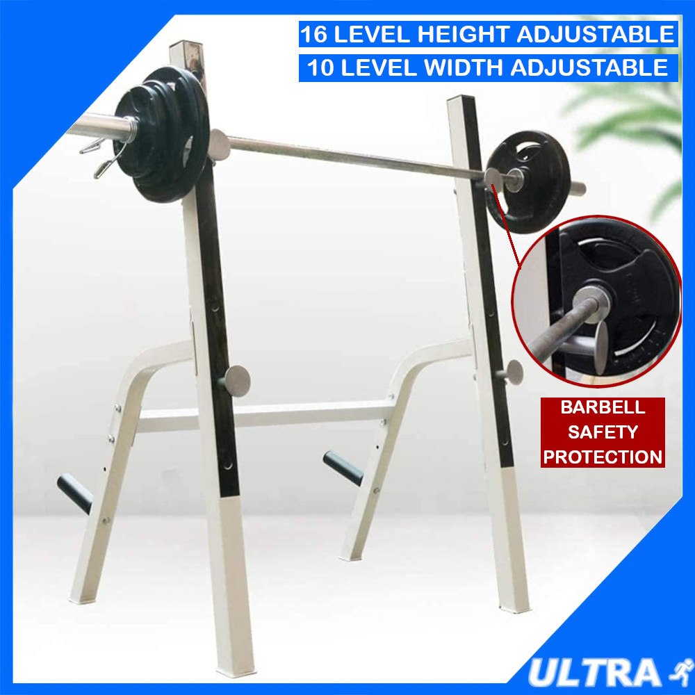 Olympic Squat Rack Weightlifting Stand Bench Press Rack Adjustable ...