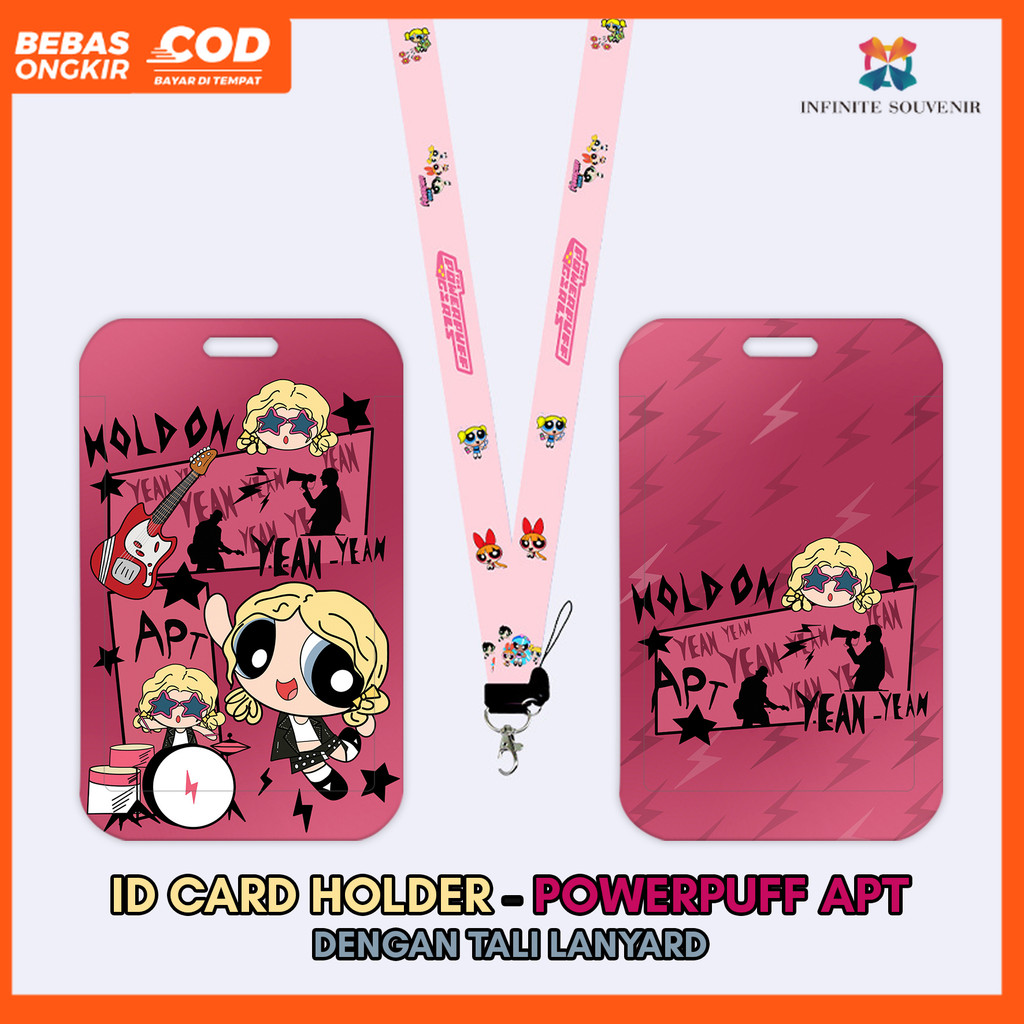 [N004] Apt PowerPuff Girl / Rose Card Holder Viral Character Lanyard ...