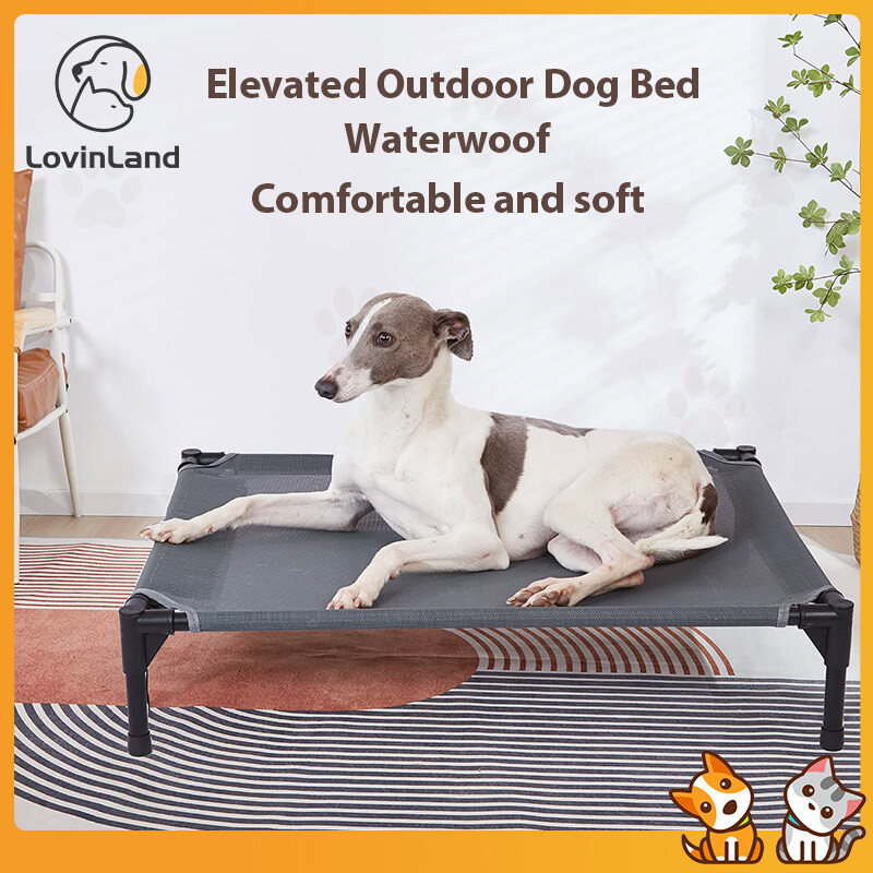 Lovinland elevated outdoor dog bed off the ground removable breathable ...