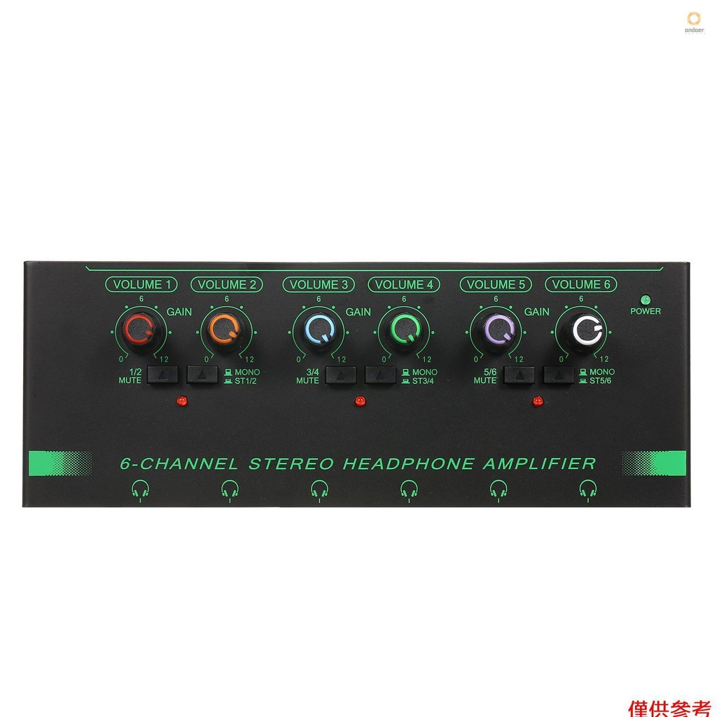 6-Channel Stereo Headphone Amplifier Compact 6 Channels Mini Audio ...
