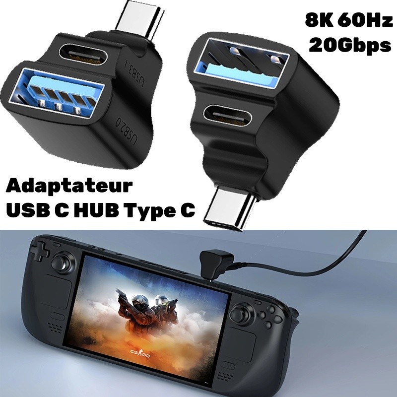 USB C HUB Type C adapter OTG 8K 60Hz 20Gbps Fast Data Transmission USB ...