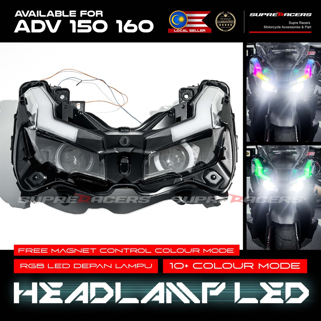 Head Lamp LED SHARK POWER ADV 160 150 Lampu Depan Headlight Medium Lamp ...