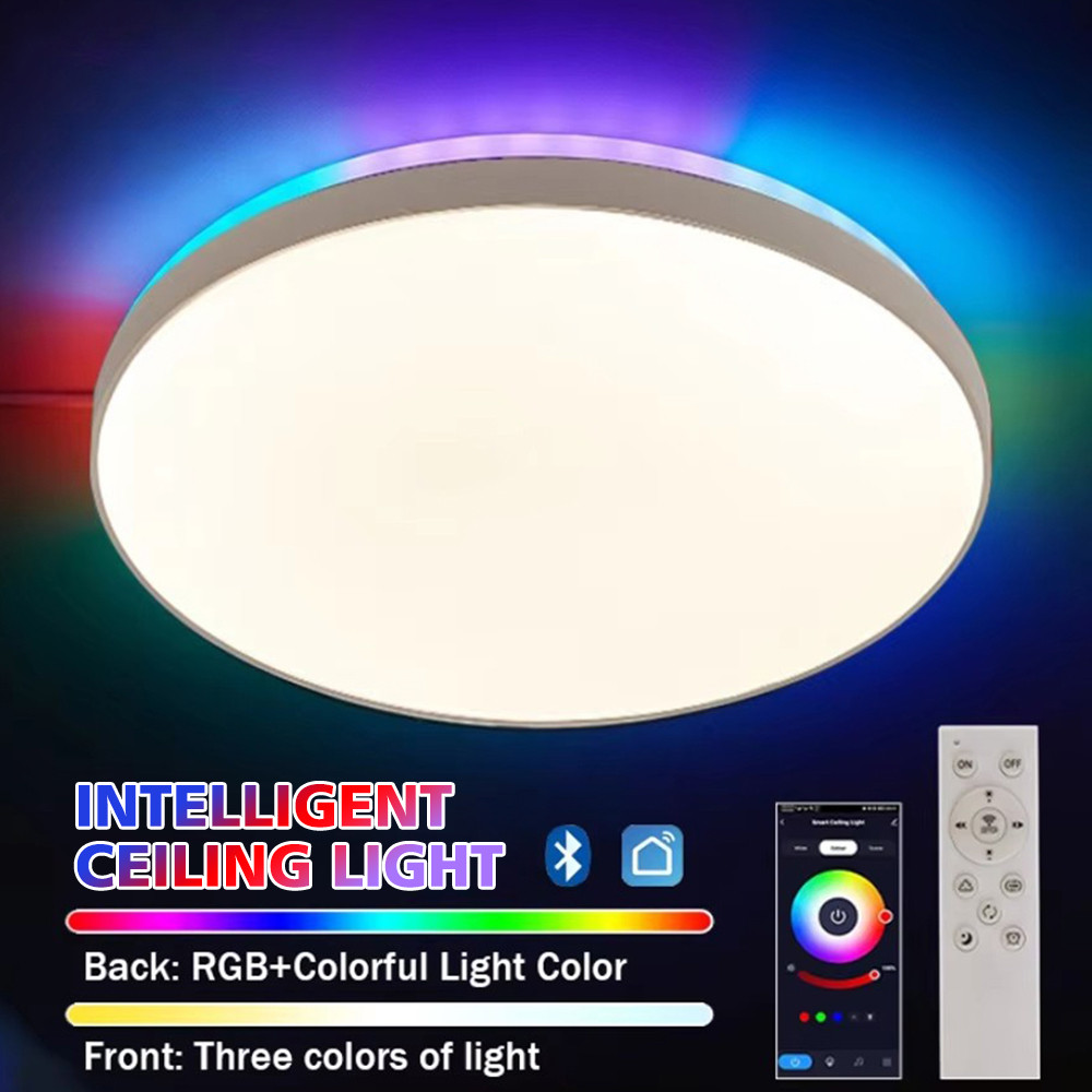 Smart Ceiling Light, Three-proof Ceiling Light, RGB Ultra-thin Round ...