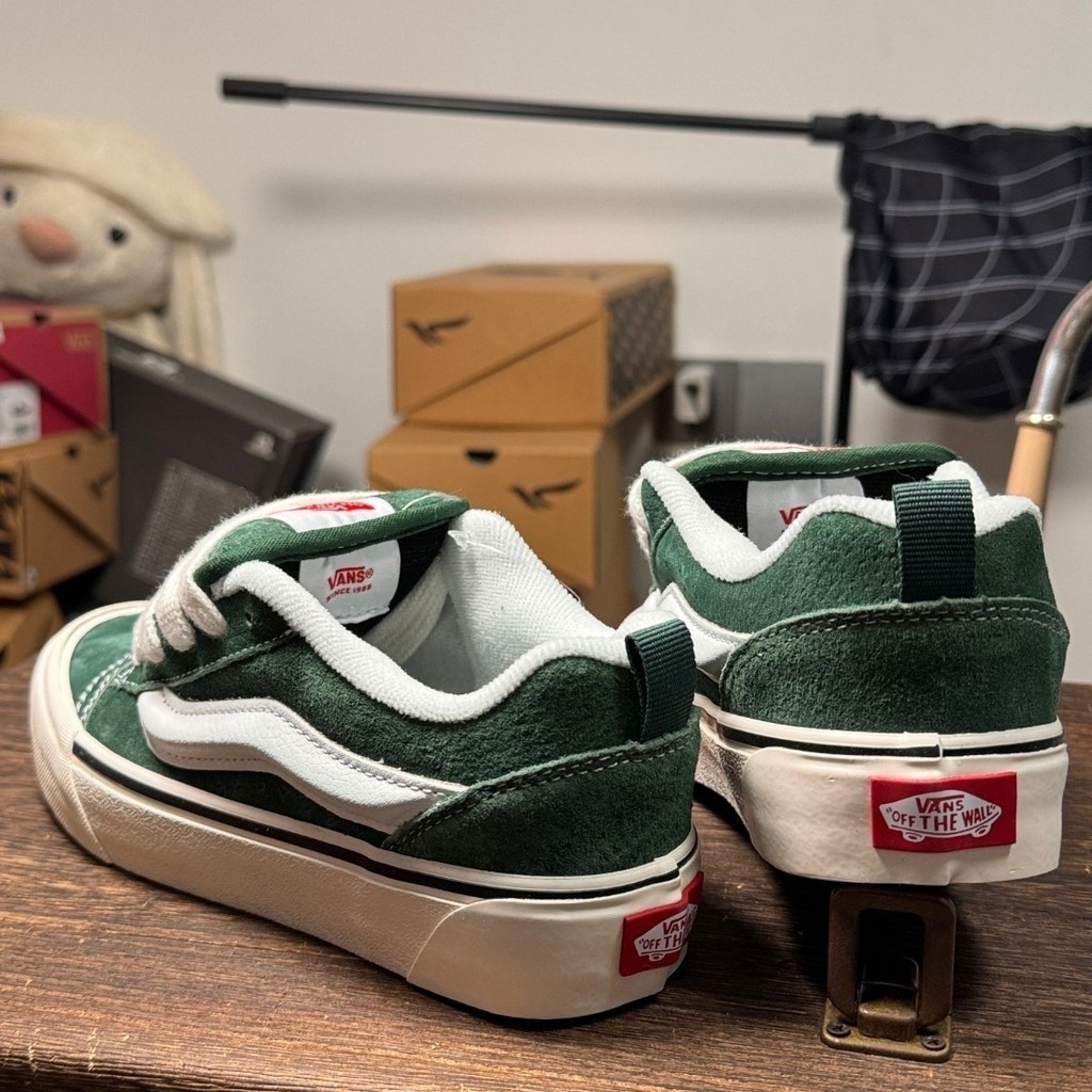 Vans Knu-Skool Dark Green Forest Low-Top Casual Sneakers GIYW | Shopee ...