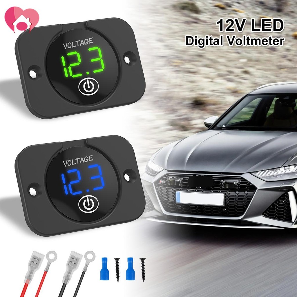 12V LED Car Voltmeter Digital Display Voltage Meter Car Voltage Gauge ...
