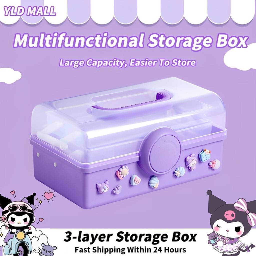 【Ready Stock】3-layer storage box Single deck tank Rotor box DIY ...