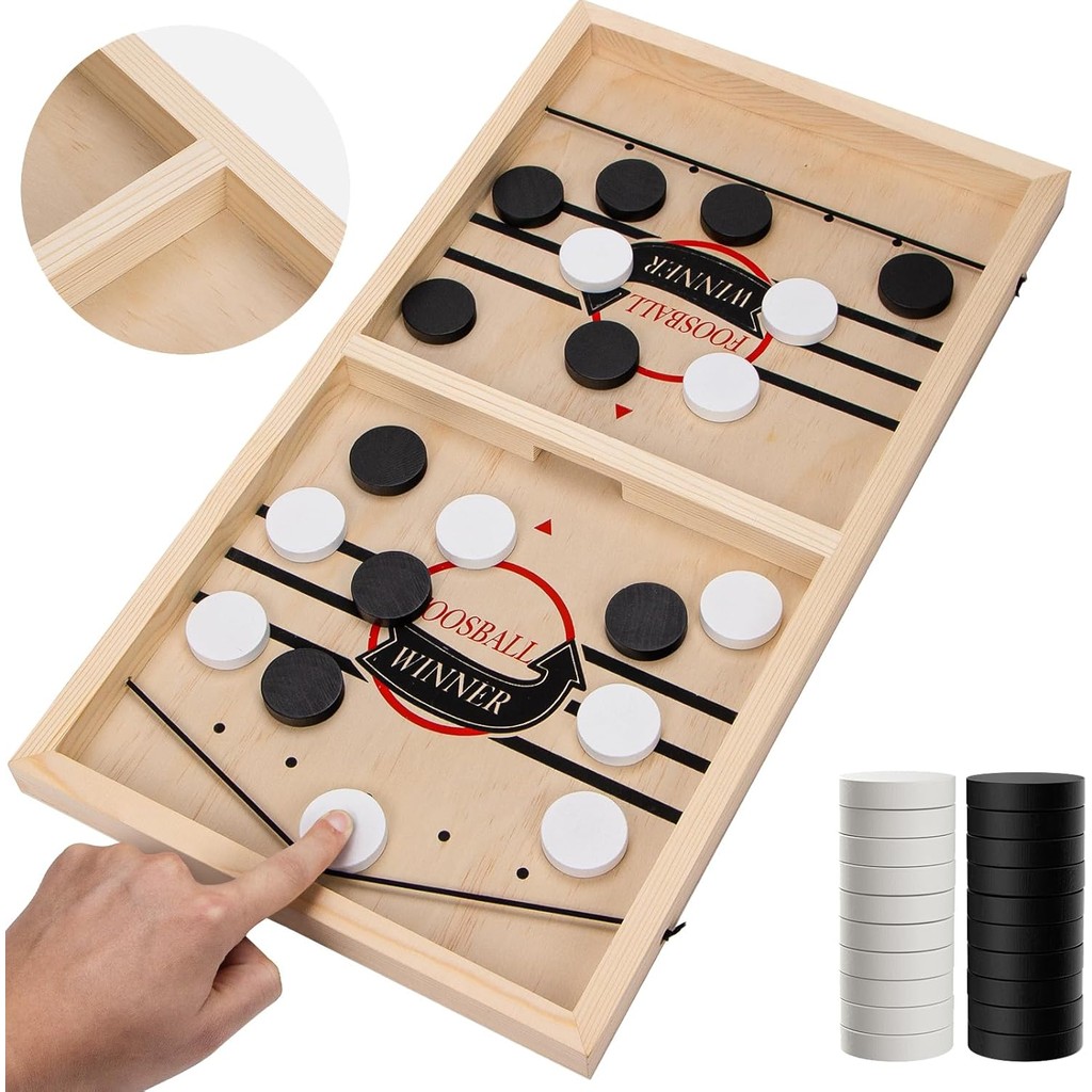 Oversized Wooden Quick Sling Hockey Game – Super Sling Hockey Table for ...