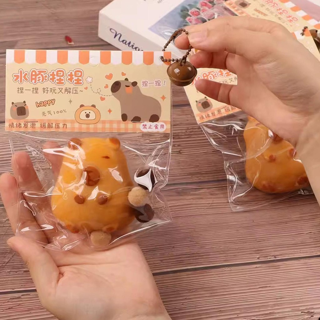 Capybara Squeeze Toy With Bell Animal Stress Balls Fidget Toy For Kids ...