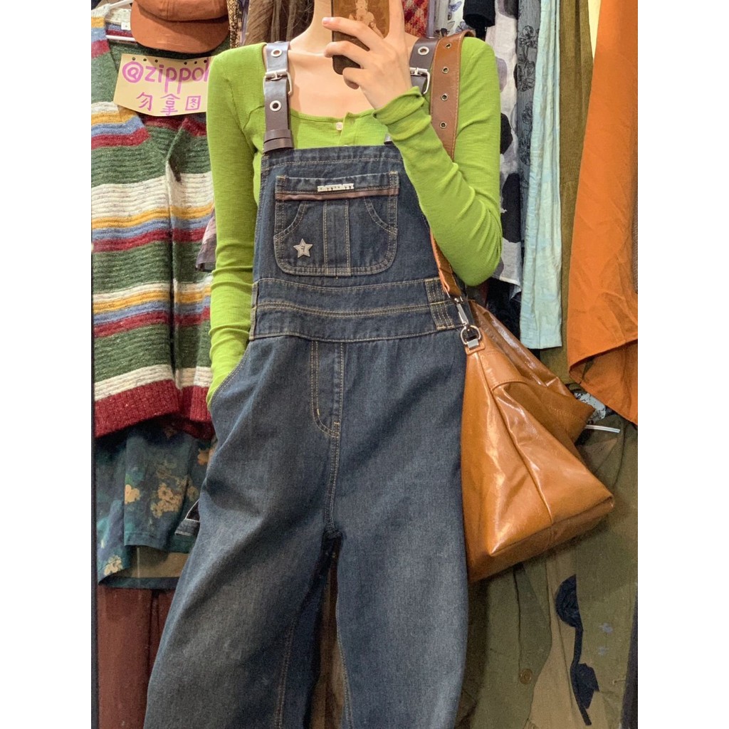 Suspenders overalls Retro overalls Denim overalls Small Salt Style Wear ...