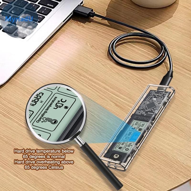 MyriadU 10Gbps M.2 NVME/NGFF Type-C SSD Adapter With LED Intelligent Digital Health Detection ...