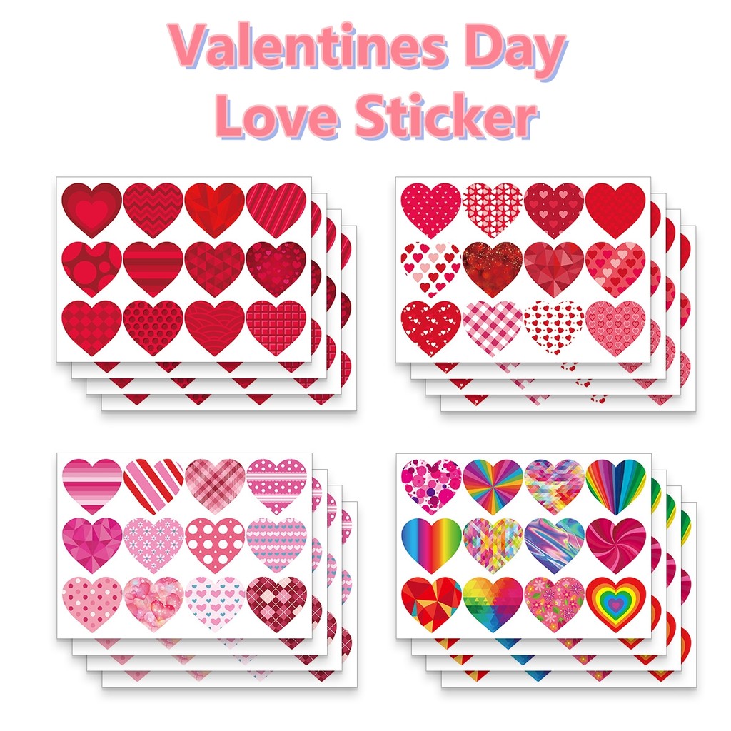 DIY Love Heart Stickers Wedding Party Valentines Day Gift Box Bag Decor ...