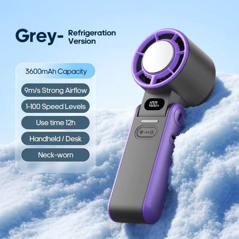 100-Speed 3600mAh Rechargeable Mini Fan | High-Speed Outdoor Cooling ...