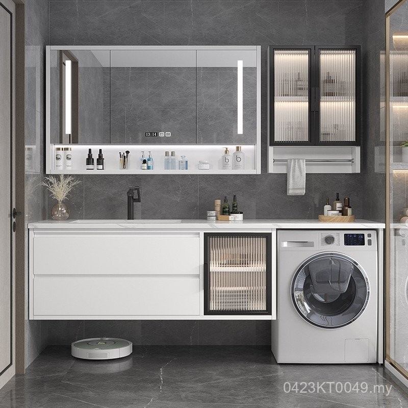 Washing Machine Fixed Rock Washing Cabinet Cabinet Combination Bathroom ...