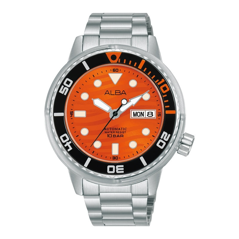 [Special Offer] Alba Mechanical AL4343X Orange Tuna Automatic Men Watch ...