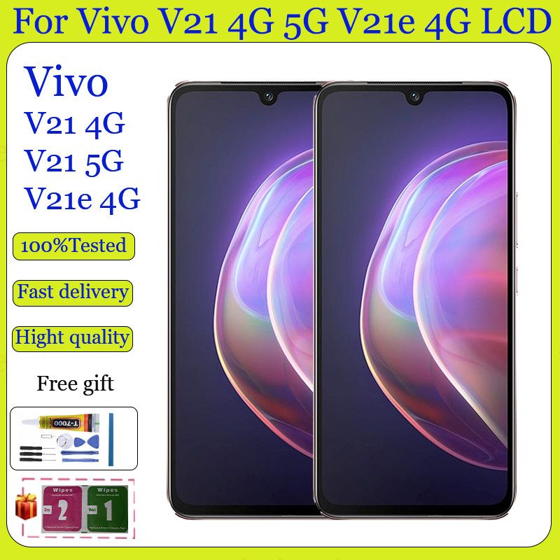 Original AMOLED Vivo V21 4G V21 5G V21e 4G LCD Display Touch Screen ...