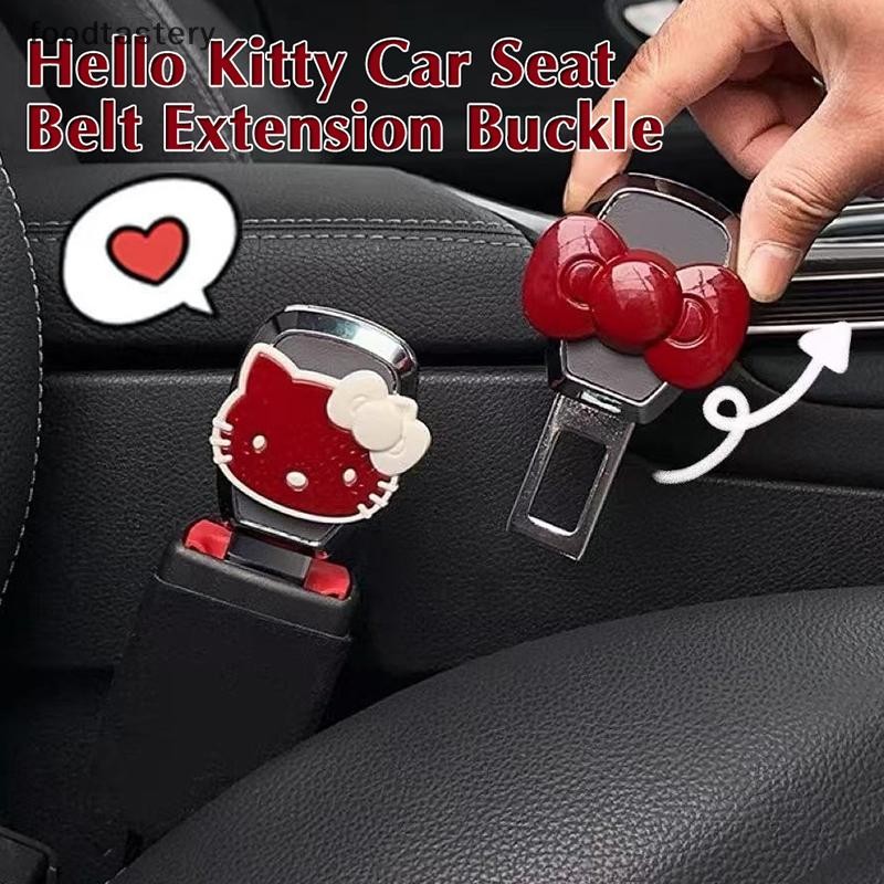 FTY Kawaii Hello Kitty Car Safety Buckle Anime Sanrio KT Cat Safety ...