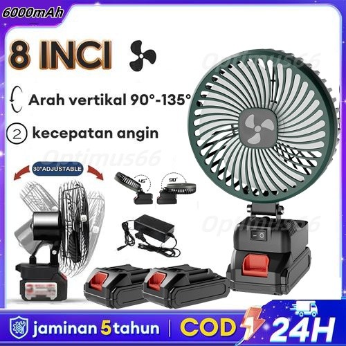 Free Batteries🔥Makita Kipas Camping Mini Bateri Tahan Lama 8Inch ...