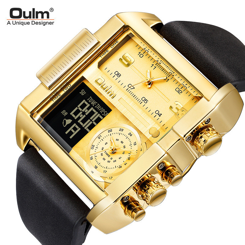 Men Multifunctional Fashion Square Electronic Watch Multi-Movement ...