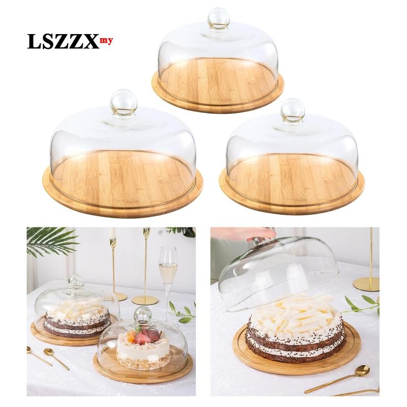 [LszzxMY] Clear Dessert Cake Plate Kitchen Storage Tray Dome for Cheese ...