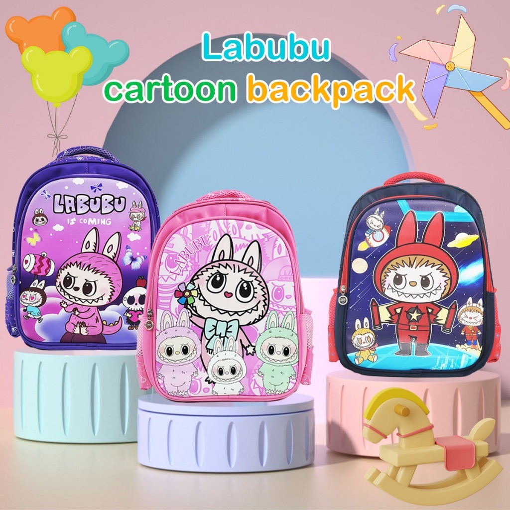 【POP MART】Labubu Boys and girls backpack reduces burden, comfortable ...