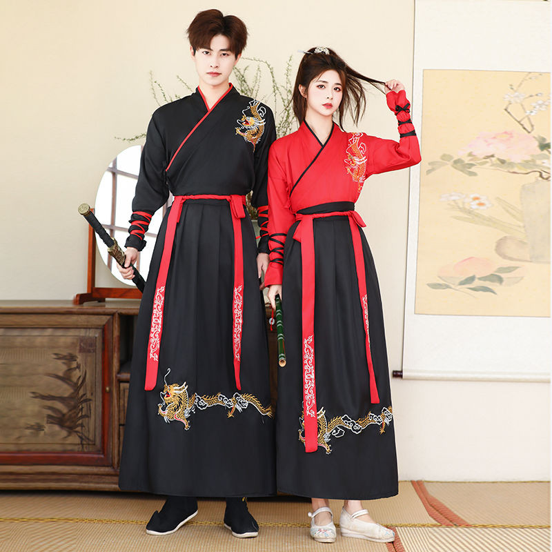 Graduation photo improved ancient Hanfu female Chinese cross-collar ...