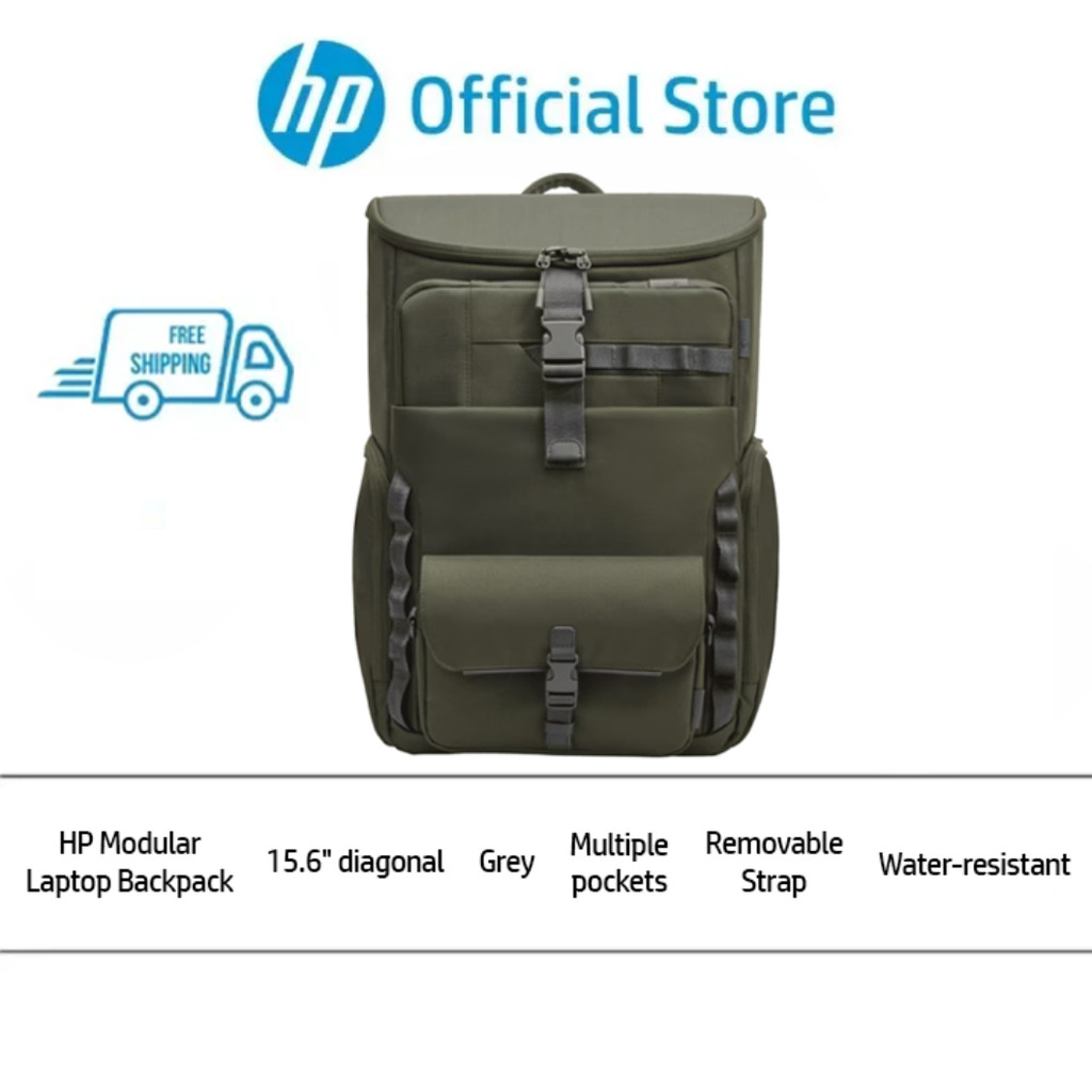 HP Modular Laptop Backpack / 15.6" diagonal / Grey / Multiple pockets ...